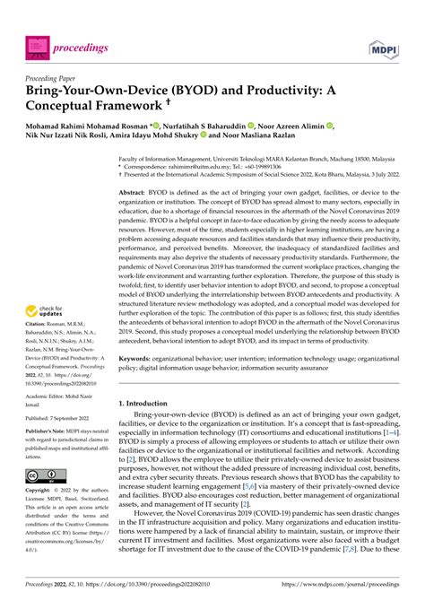 Pdf Bring Your Own Device Byod And Productivity A Conceptual Framework