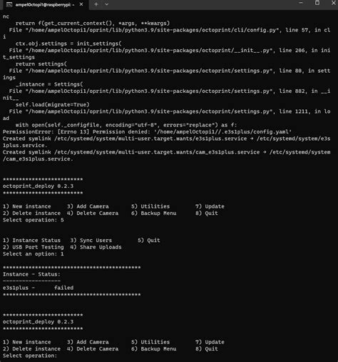 Instance Creation Permission Error · Issue 71 · Paukstelisoctoprintdeploy · Github