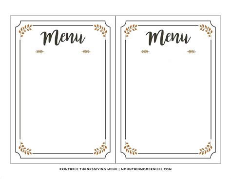 Blank Fancy Menu Template Chart And Printable World For Fancy Menu