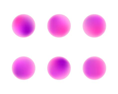 Premium Vector Circle Holographic Pink Gradients Set Spherical Buttons Violet Neon Color