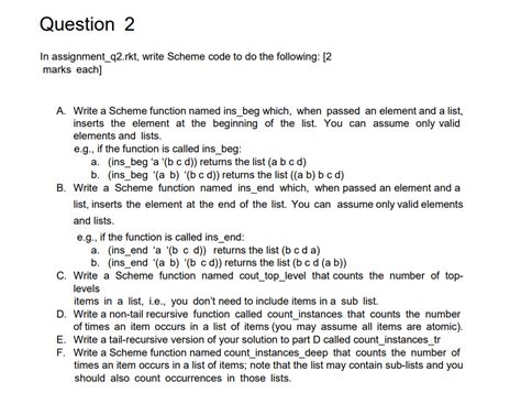 solved in assignment q2 rkt write scheme code to do the