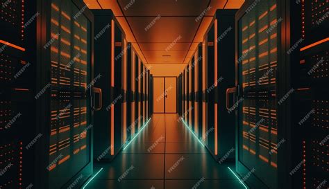Premium Photo Data Center Service Computer Network Security Generative Ai