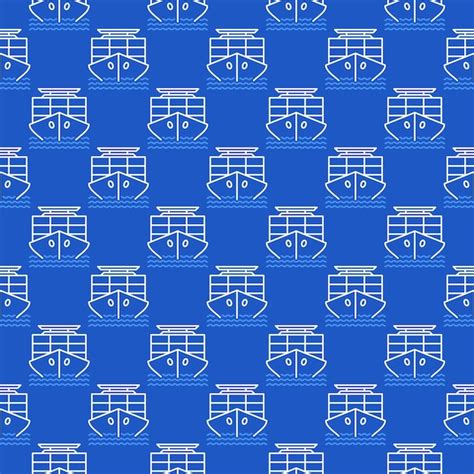 Premium Vector Ship With Containers Vector International Cargo Outline Seamless Pattern