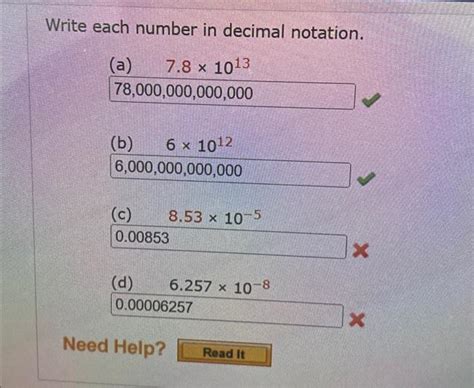 Solved Write Each Number In Decimal Notation