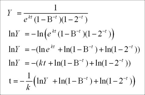 Is It Possible To Make T Subject Of The Formula In The Following Equation Y Frac 1 E Kt 1