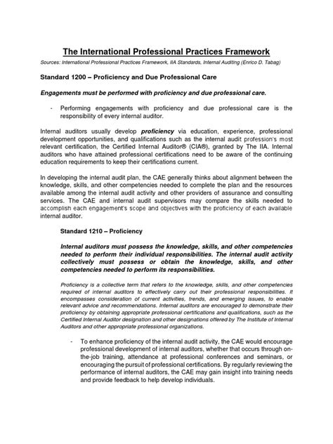 14 The International Professional Practices Framework Pdf Internal Audit Audit