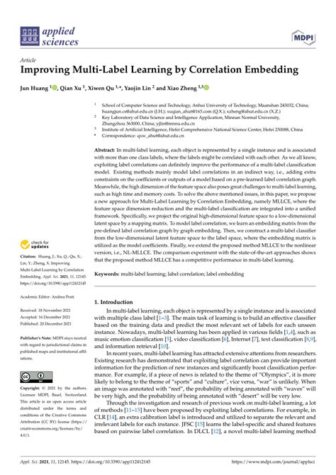 Pdf Improving Multi Label Learning By Correlation Embedding