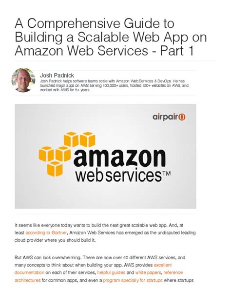 A Comprehensive Guide To Building A Scalable Web App On Amazon Web Services Part 1 Pdf Pdf
