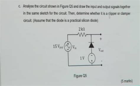 Solved C Analyse The Circuit Shown In Figure Q And Draw Chegg