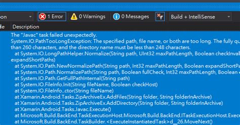 [xamarin] the javac task failed unexpectedly the specified path