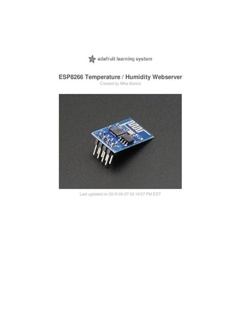 Esp8266 Temperature Slash Humidity Webserver Pdf Arduino Web Server