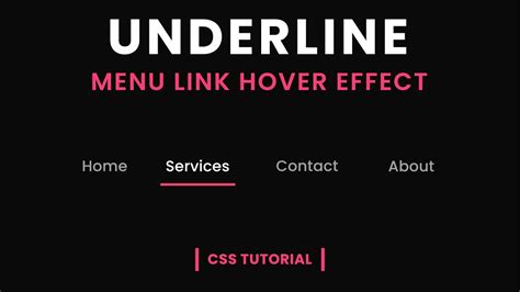 Draw Underline Link Hover Effect Css Menu Hover Effect Css Tutorial Css Design Skills