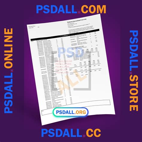 Piedmont International University Transcript Template In Pdf Format