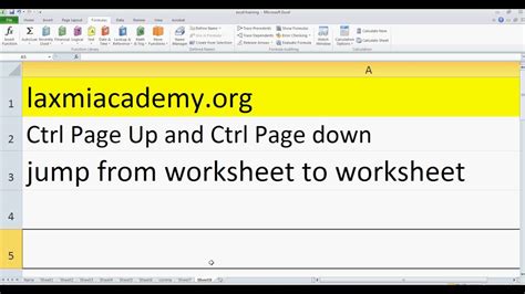 excel shortcut to jump from worksheet to worksheet youtube