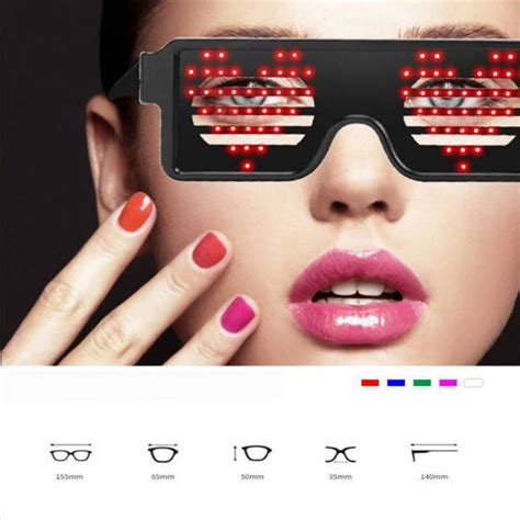 Led Customizable Bluetooth Glasses For Party App Control Led Display Smart Glasses Usb