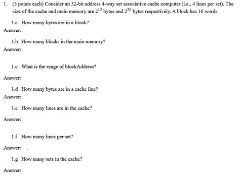 Solved 1 3 ﻿points Each ﻿consider An 32 Bit Address