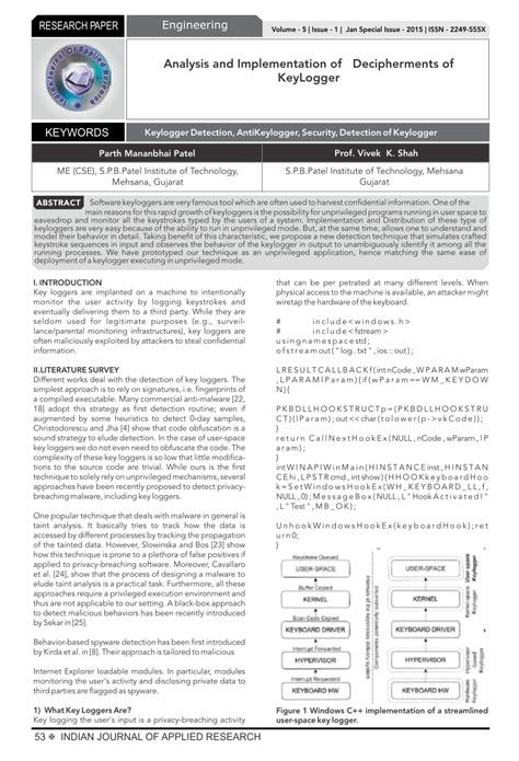 pdf analysis and implementation of decipherments of keylogger