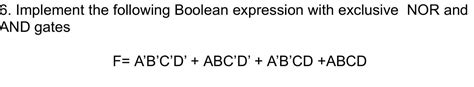 Solved Implement The Following Boolean Expression With