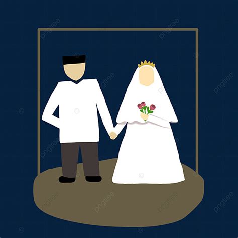 이슬람 결혼식 부부 만화 일러스트 결혼식 날 웨딩 두 Png 일러스트 및 Psd 이미지 무료 다운로드 Pngtree