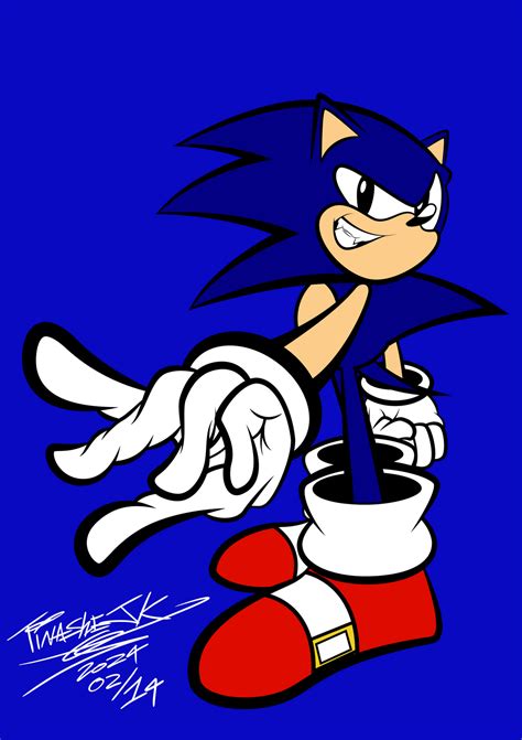 Redrawing A 3d Model Pose Of Sonic Adventure But Og Sonic Edition