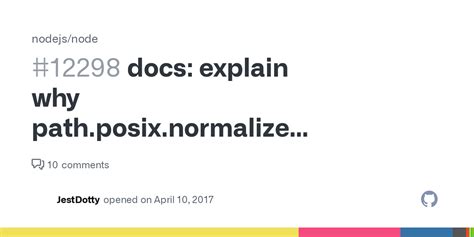 Docs Explain Why Path Posix Normalize Does Not Replace Windows Slashes