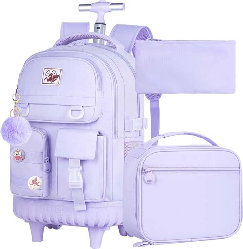 Wzlvo Rolling Backpack For Girls 21 Inch Water Resistant