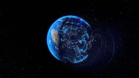 Premium Photo Abstract Animation Of Digital Earth Globe Rotating With