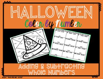 Halloween Color By Number Adding Subtracting Multi Digit Numbers