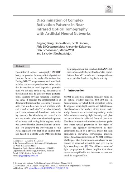 Pdf Discrimination Of Complex Activation Patterns In Near Infrared Optical Tomography With