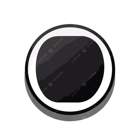 윤곽선이 있는 검은색 원형 버튼 벡터 흰색 배경에 있는 단순한 검정 아이콘 그림자 없음 작은 프레임 중앙 Png 일러스트 및 벡터 에 대한 무료 다운로드 Pngtree