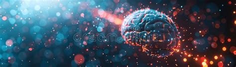 Digital Representation Of A Brain With Glowing Neural Connections
