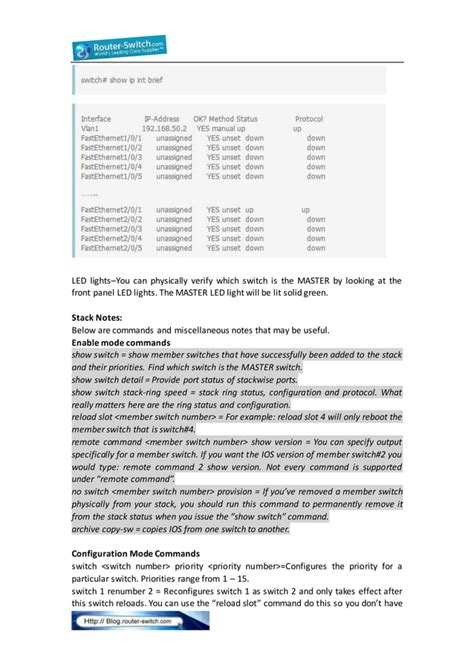 Stacking Cisco 3750 Switches Benefits And Stacking Rules Docx