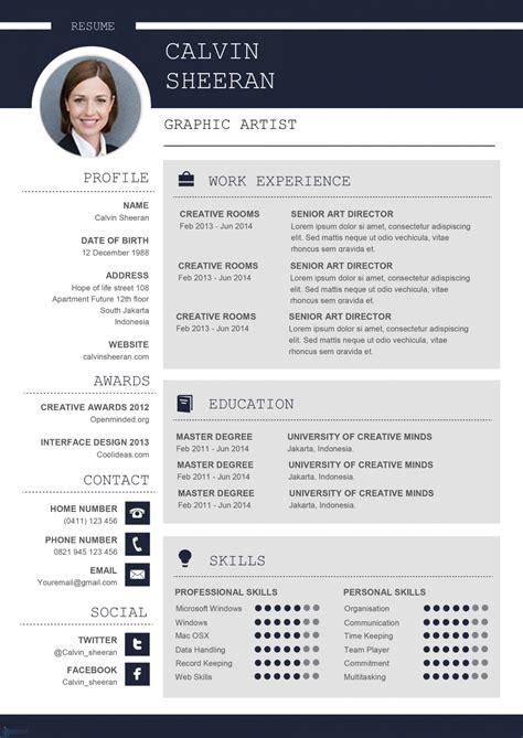 Professional CV MS Word Template Download For Word Resume Format In
