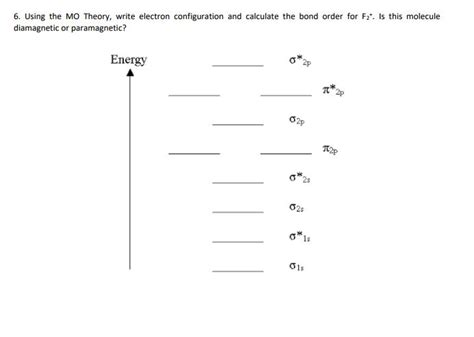 solved using the mo theory write electron configuration and