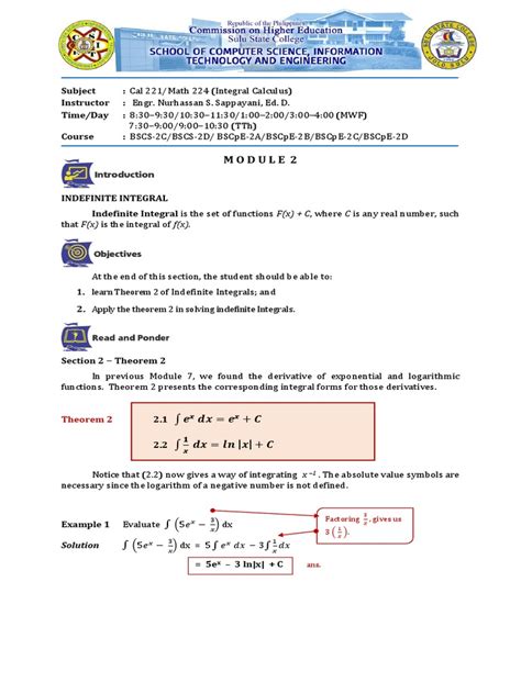 integral calculus module 2 pdf integral function mathematics