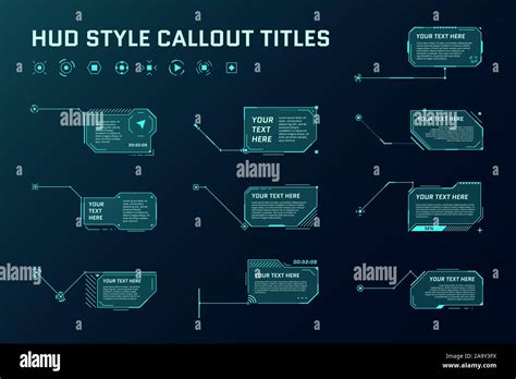 Hud Futuristic Style Callout Titles Information Call Arrow Box Bars And Modern Digital Info