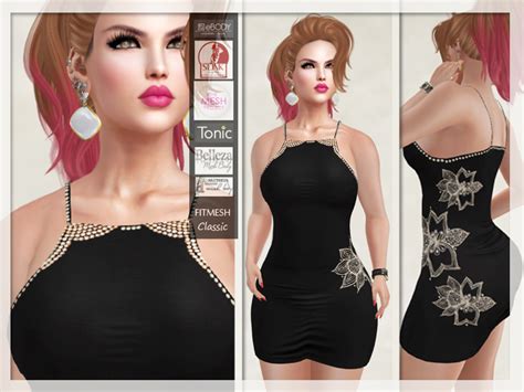 Second Life Marketplace Bodycon Dress Black Single Design Edition