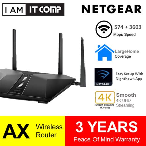 Netgear Ax4200 Rax43 Nighthawk 5 Stream Dual Band Wifi 6 Router 4 15gbps Speed 5ghz Usb 3