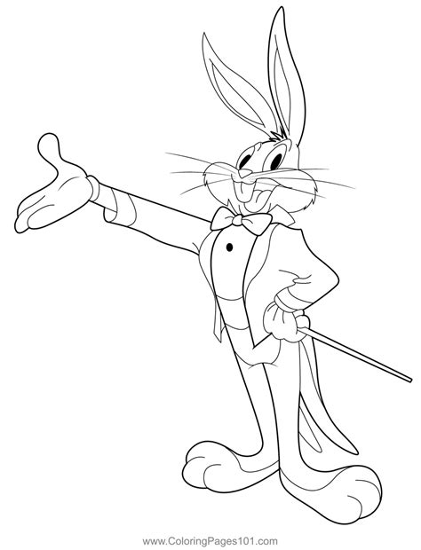 Bunny Bugs Coloring Pages Tunes Looney Gangster Schablonen Malvorlagen