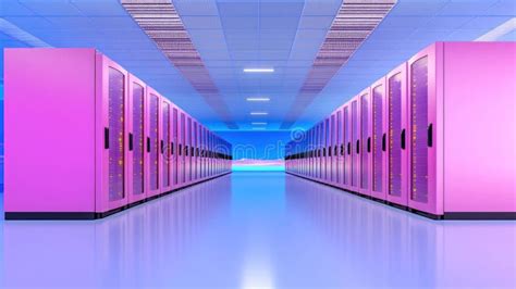 Revolutionizing Data Center Technology A Close Up View Of A Modern Server Room And High Tech