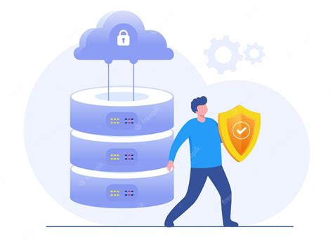 Premium Vector Data Server Concept Storage Technology Cloud System Database Template Of People