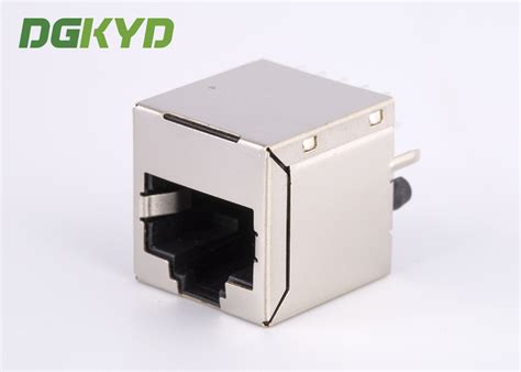 Customized Single Port Vertical Rj45 Modular Jack Pcb Mount Poe Ethernet Connector