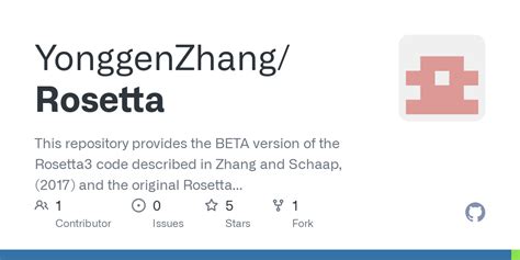 Github Yonggenzhangrosetta This Repository Provides The Beta Version Of The Rosetta3 Code