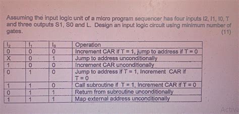 solved assuming the input logic unit of a micro program