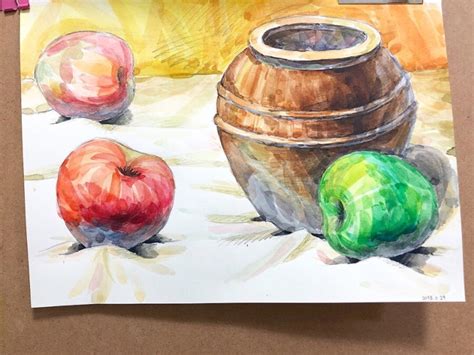 초등6여아 정물 수채화 그리기 한지그림초등미술 네이버 블로그