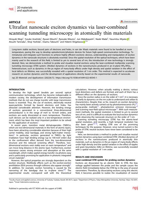 Pdf Ultrafast Nanoscale Exciton Dynamics Via Laser Combined Scanning Tunneling Microscopy In
