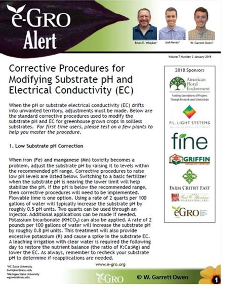 Corrective Procedures For High And Low Substrate Ph And Electrical