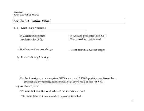 Note Outline Sec 3 Sssssssssssssssssssssssssssss Math 208 Instructor Robert Mearns Section