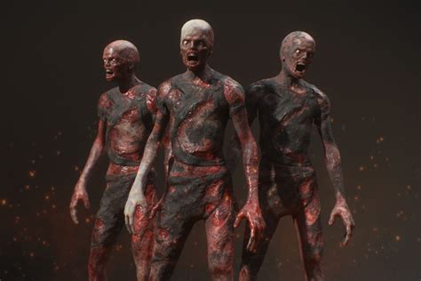 Burnt Zombie D Humanoids Unity Asset Store