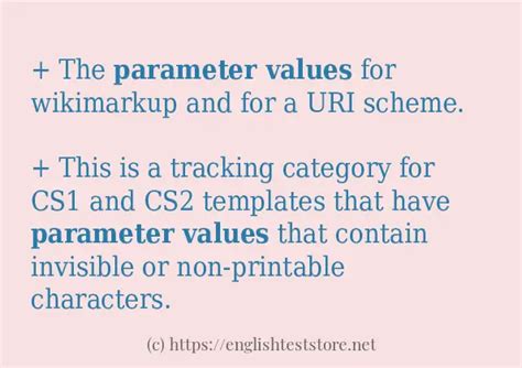 Use In Sentence Of Parameter Values Englishteststore Blog